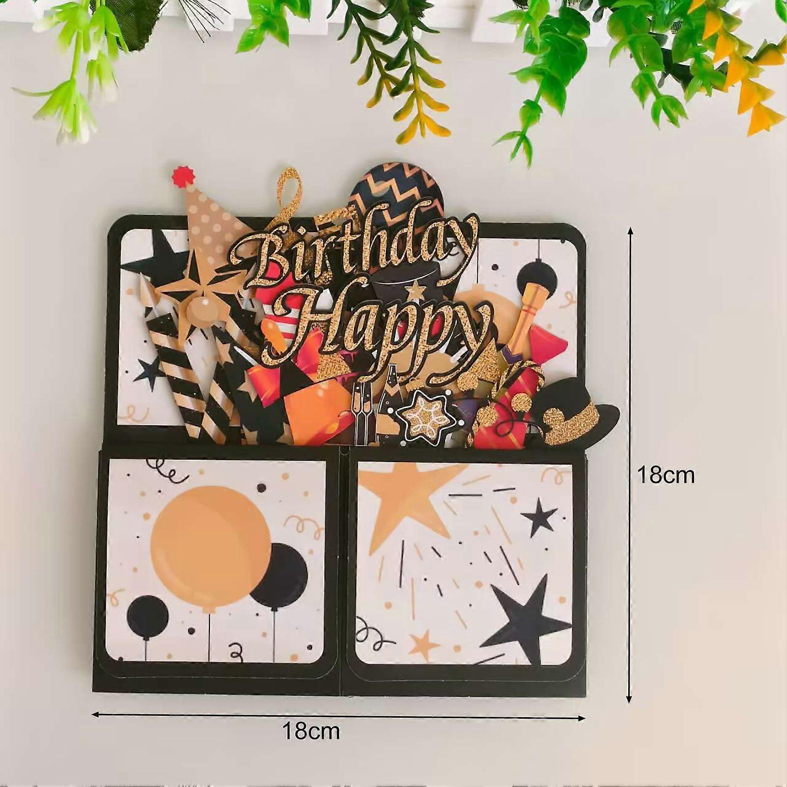 3D Bursdagskort Pop-Up Gratulerer Med Dagen Gratulasjonskort Gaveeske Med Konvolutt Håndlaget ...