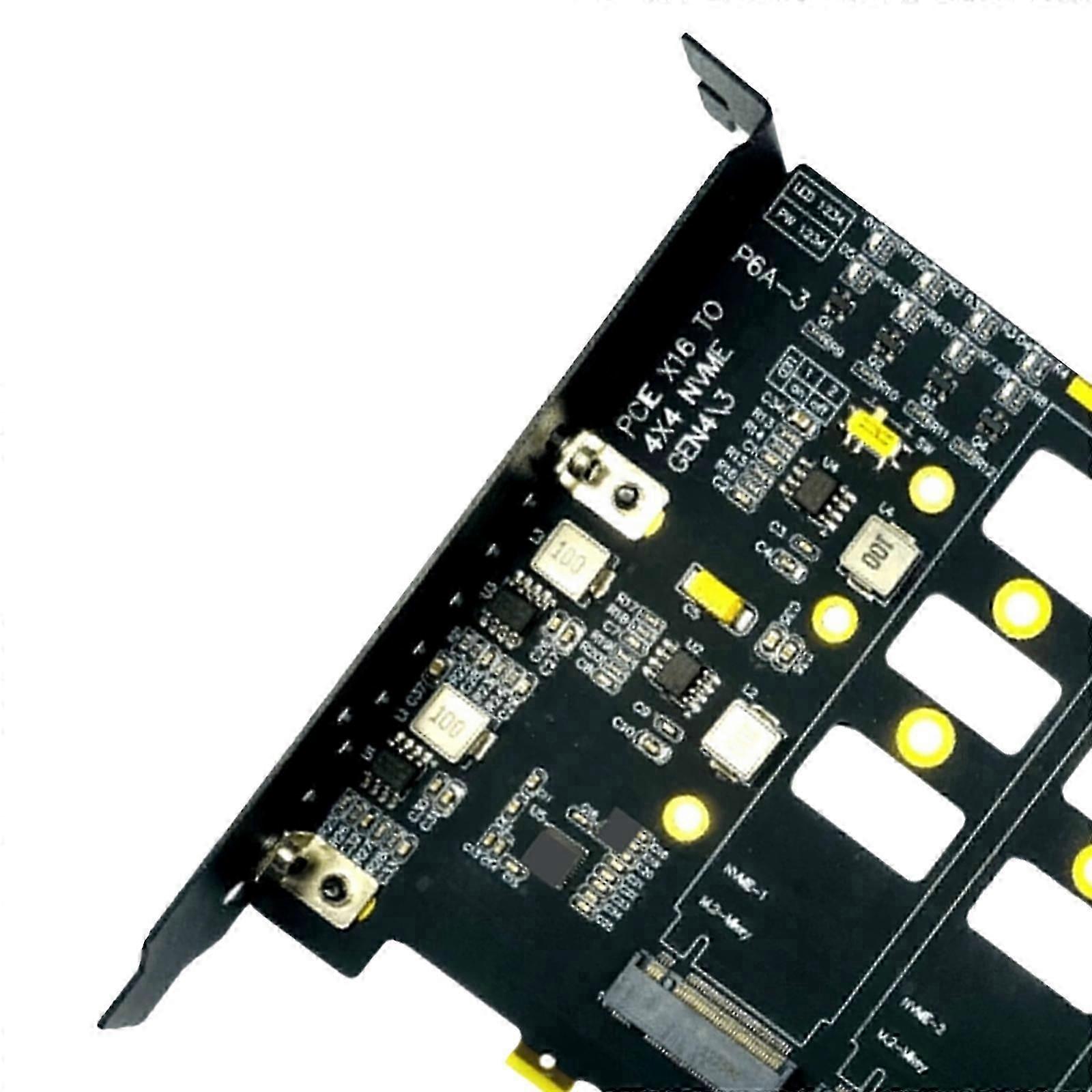 NVMe PCIe Adapter 4 Ports M.2 NVMe SSD to PCI-E 4.0 Gen4 X16 Converter ...
