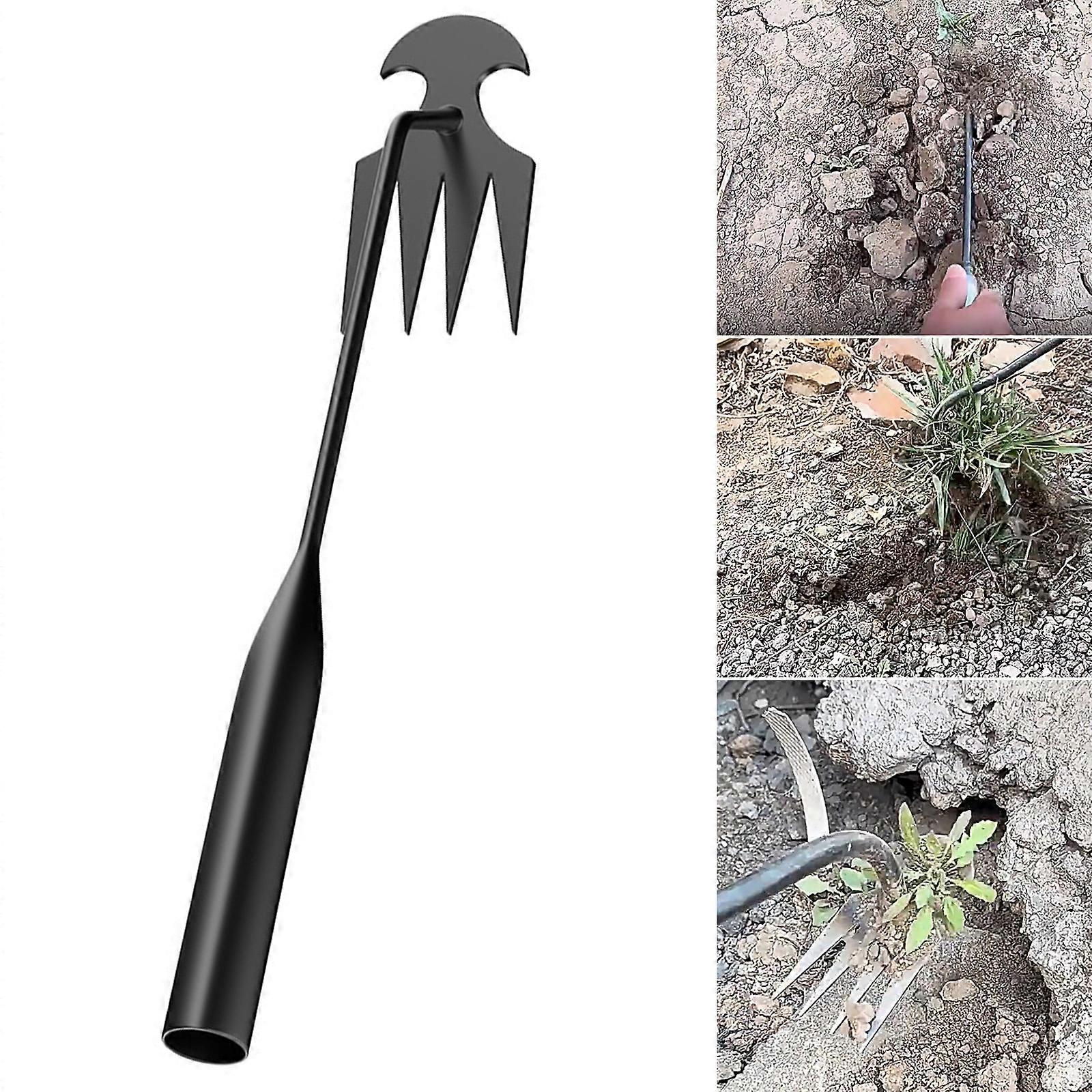 Professional Gardens Weeding Hand Tool 4 Sharped Teeth Steel Weeds ...