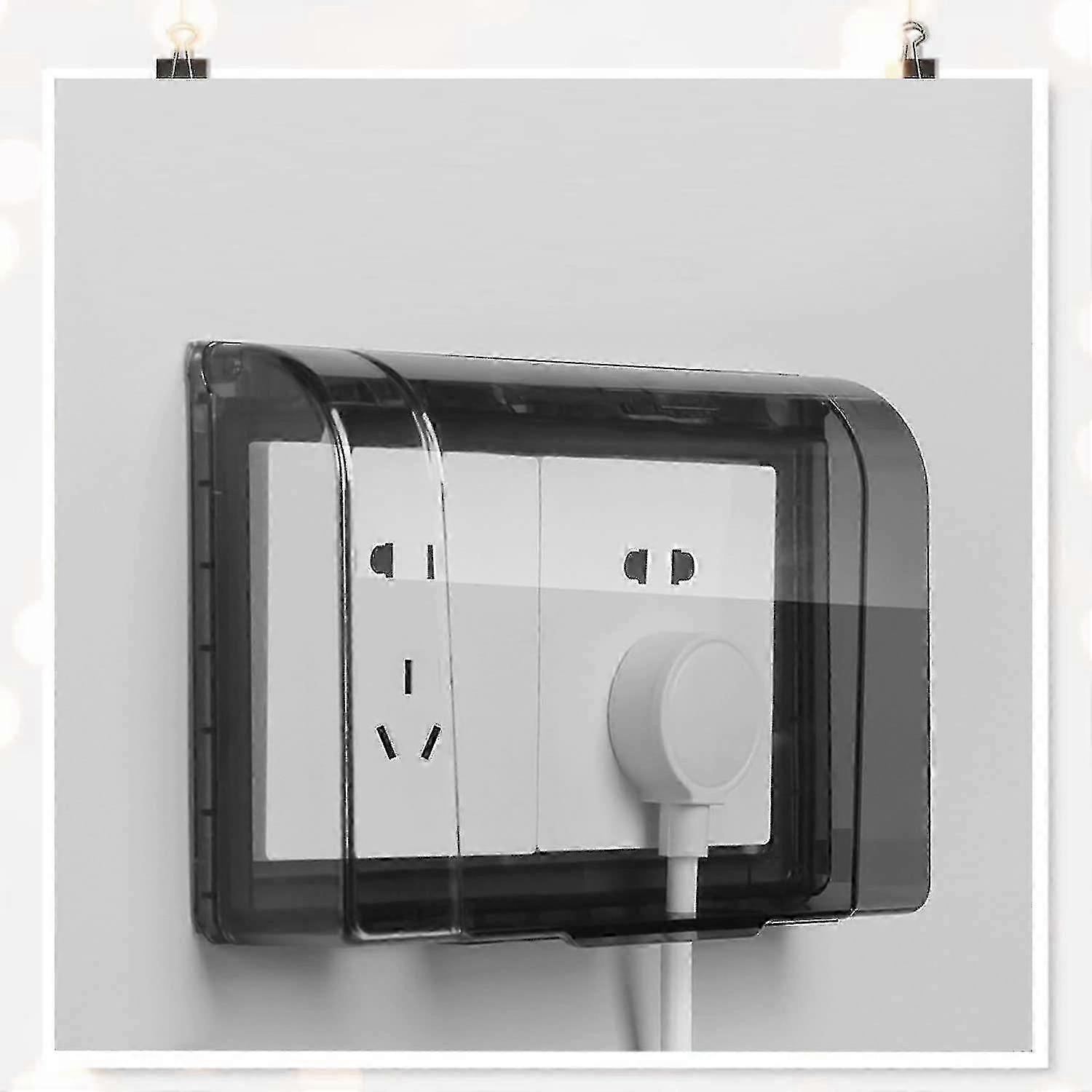 Waterproof Power Socket Cover IP44, 86 Wall Mounted 2-Gang Switch for ...