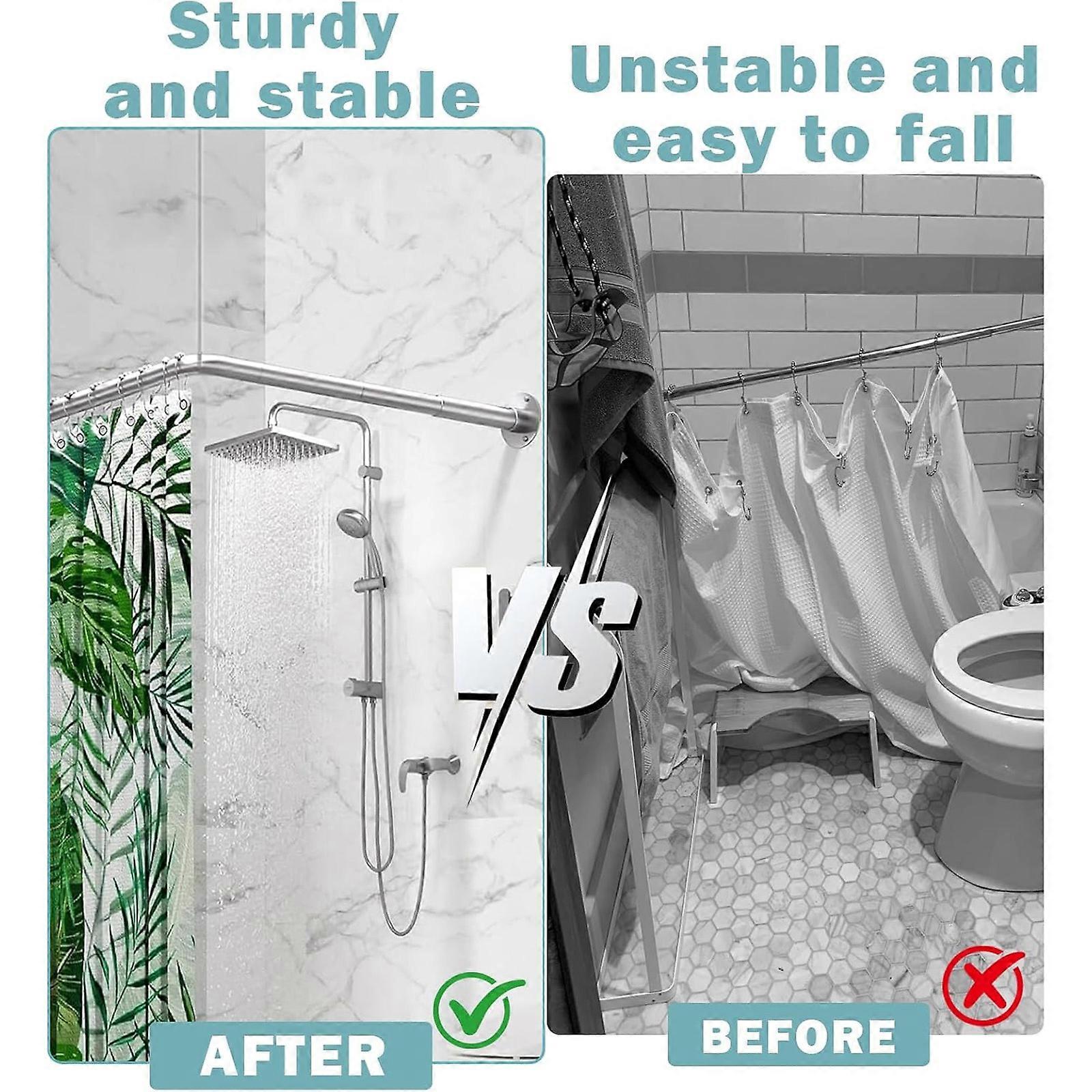 2PCS Stainless Steel Ceiling Hanging Systems Adjustable Shower Rod ...