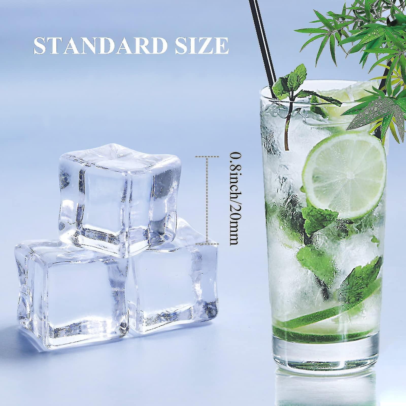 100 Pieces Clear Fake Ice Cubes Square Acrylic Gems Acrylic Clear Ice ...
