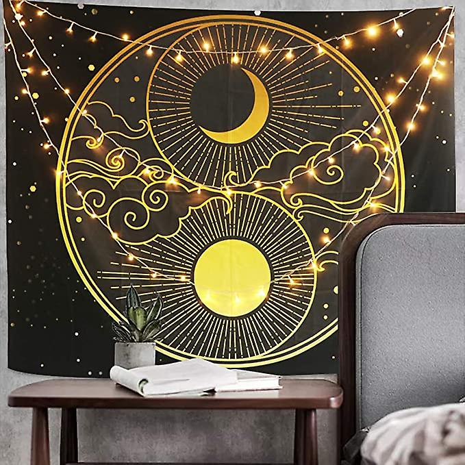 Sun and Moon Tapestry Tai Chi Wall Hanging Auspicious Cloud Yin Yang ...