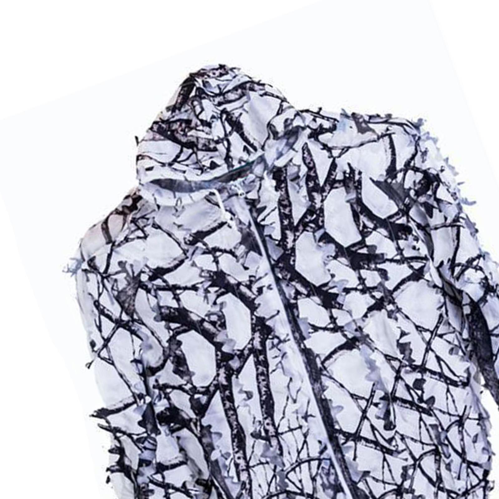 Adults 3D Ghillie Suit Snow Jungle Woodland Hunting Camouflage Leafy Clothes | Fruugo UK