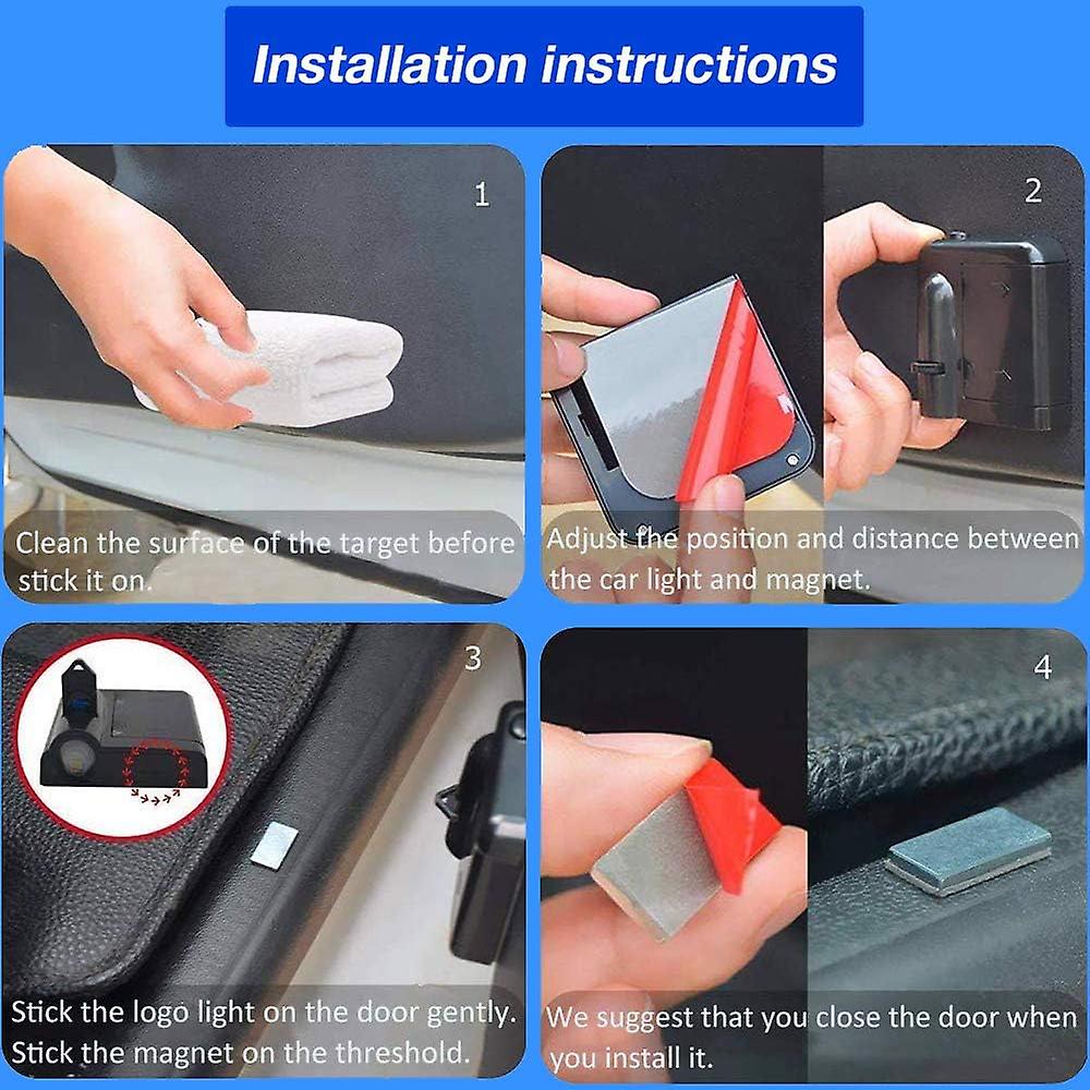 2pcs Car Door Lights Logo Projector Captain America Universal Wireless ...