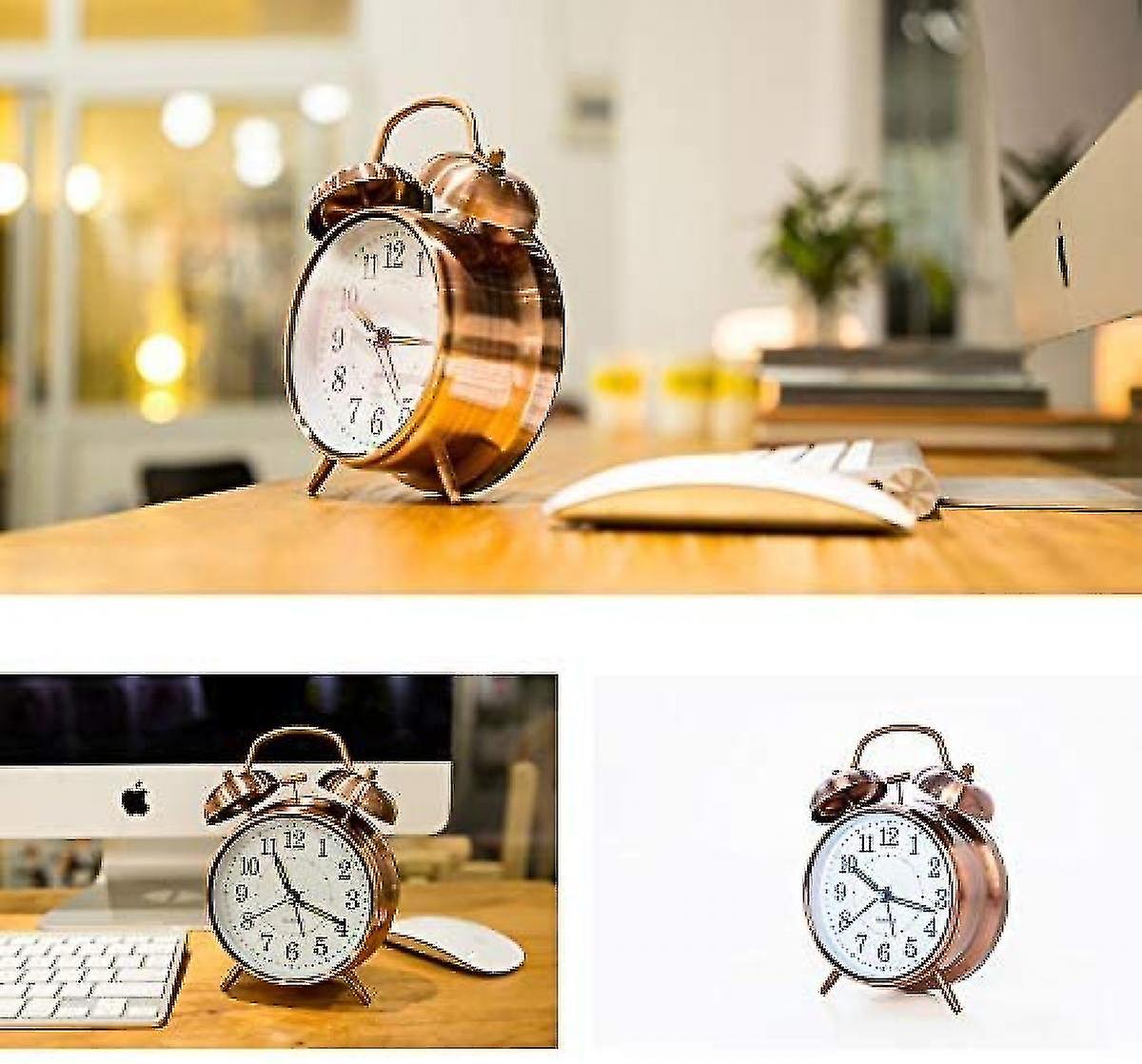 [loud Sound For Deep Sleepers] 4'' Twin Bell Alarm Clock With Backlight ...