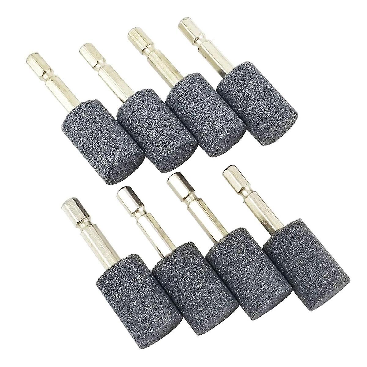8 Pcs Cylinder Grinding Stone - 1/4inch Hex Shank Abrasive Stone ...