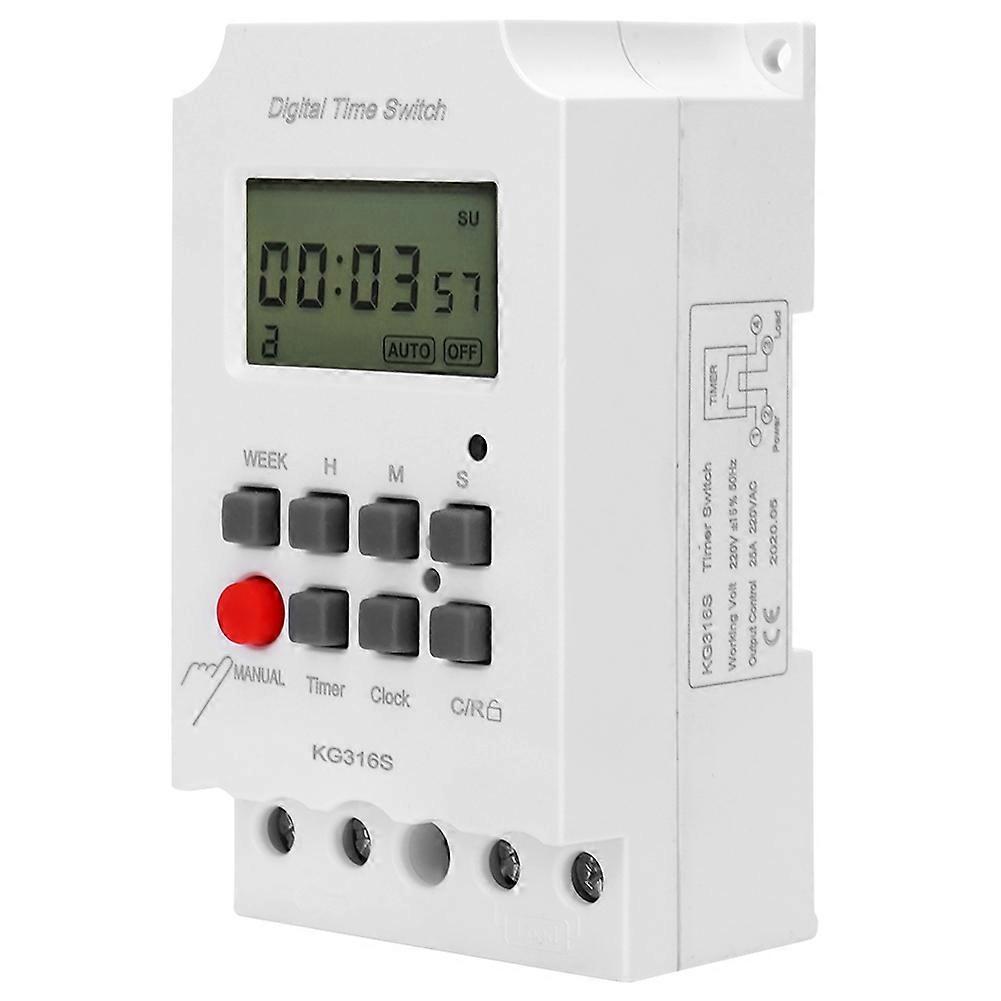 Digital Time Switch LCD MicroComputer Timer Second Control Timing 32 Groups On Off 220V KG316S ...