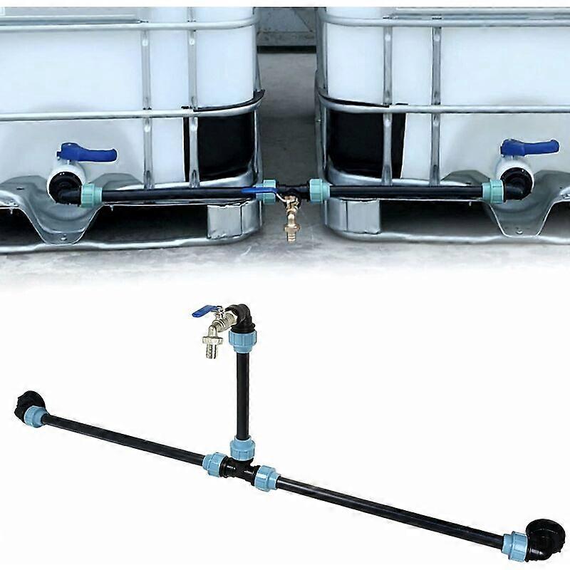 IBC connection kit - IBC adapter - For 2 IBC tanks side by side / rain ...