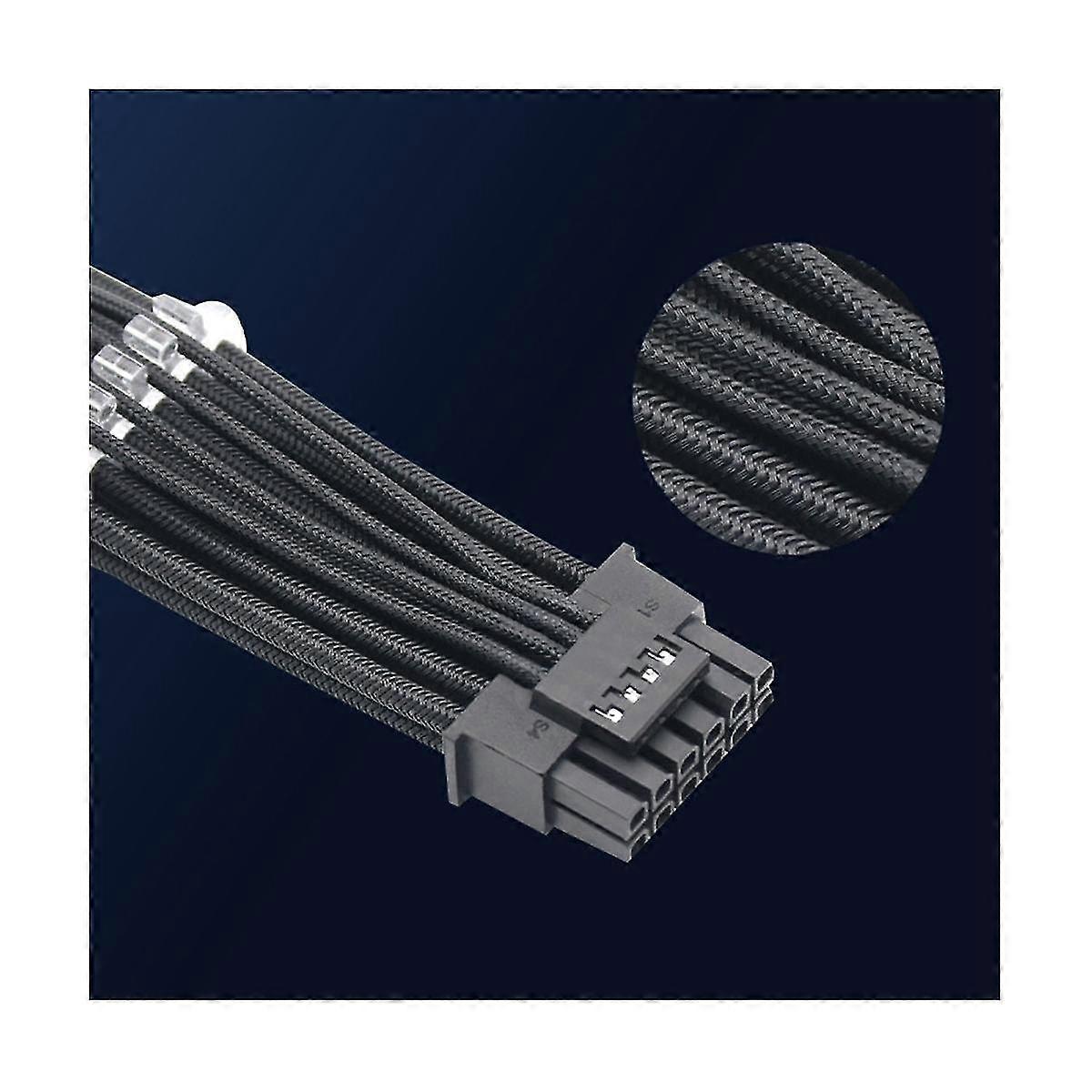 12vhpwr Pci-e 5.0 Extension Cable 16 Pin To 3x8pin(6+2) Sleeved ...