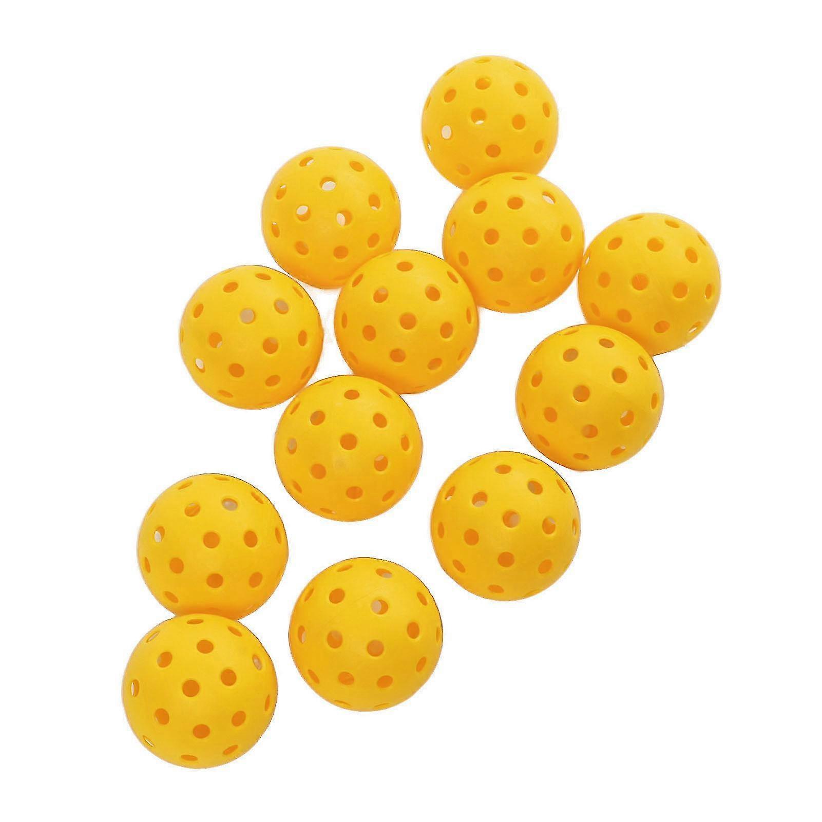 12pcs 74mm 40 Holes Pickleballs Pe Plastic High Elasticity Pickleball ...