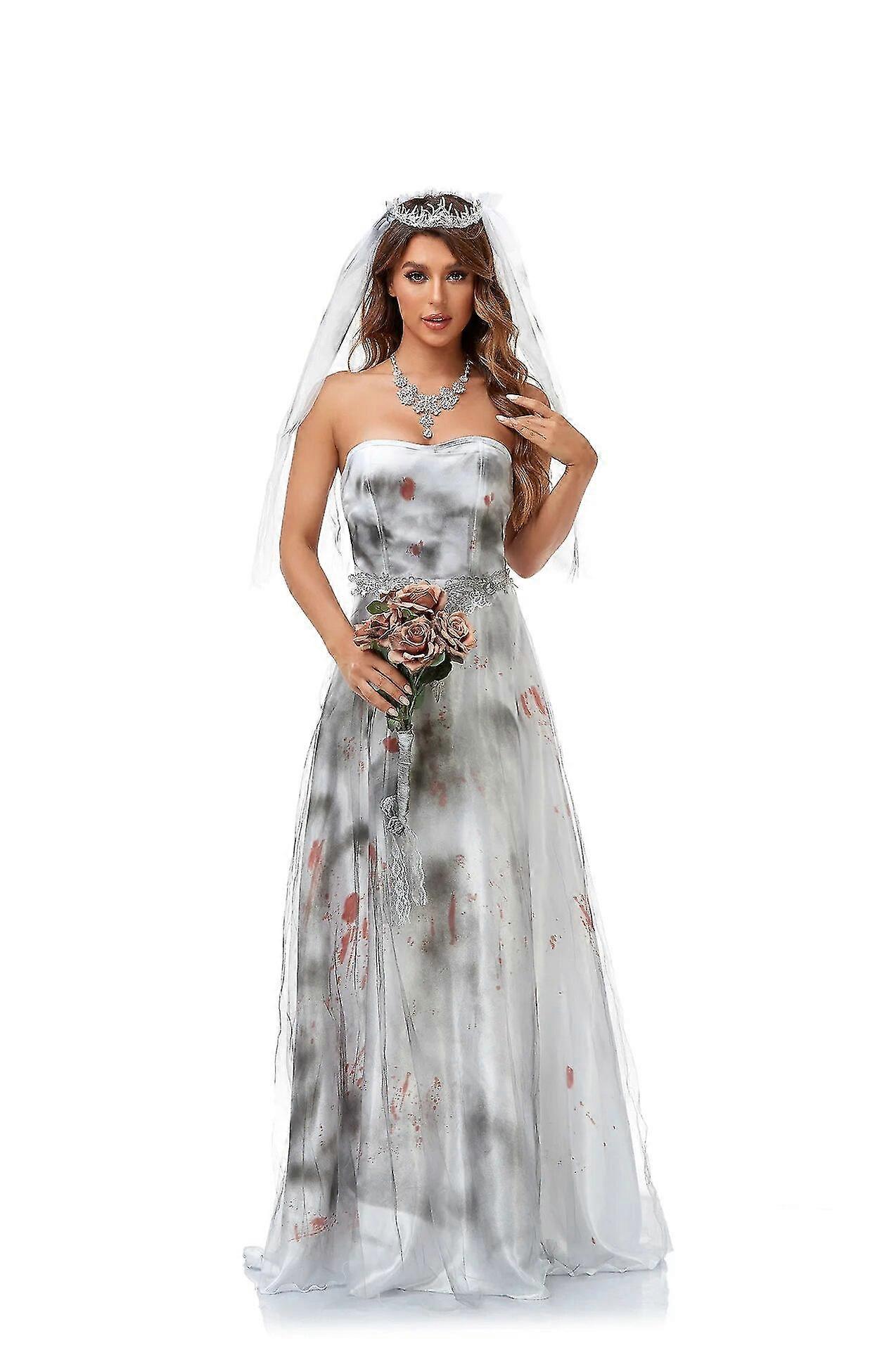 Halloween Cosplay Ghost Bride Spooky Bloodstains Fancy Masquerade ...