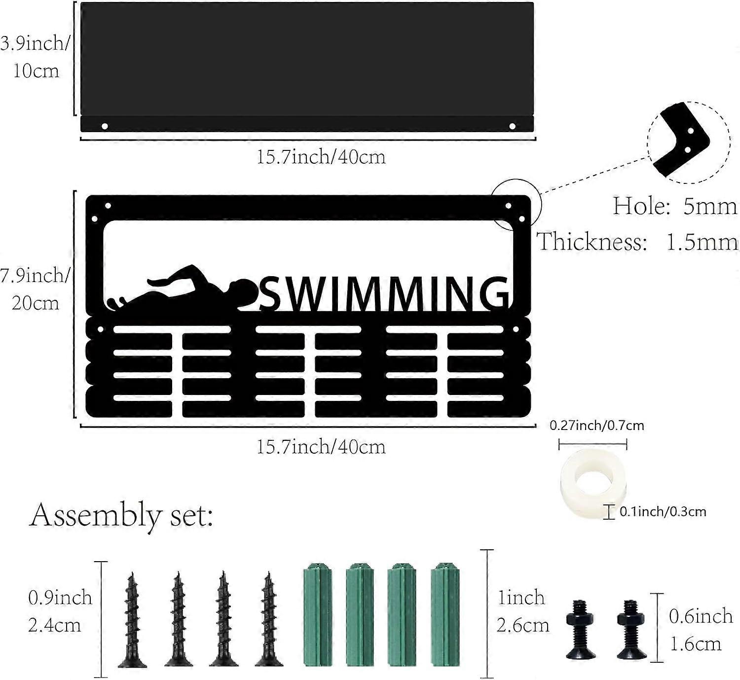 Swimming Medal Holder Trophy Shelf Medal Hanger Display with Shelf ...
