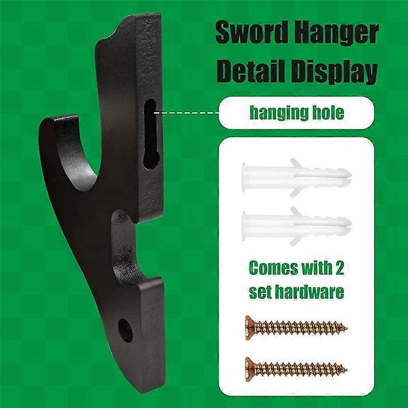 Sword Wall Mount 2/Set 1-Tier Hook Katana Holder Adjustable Display ...