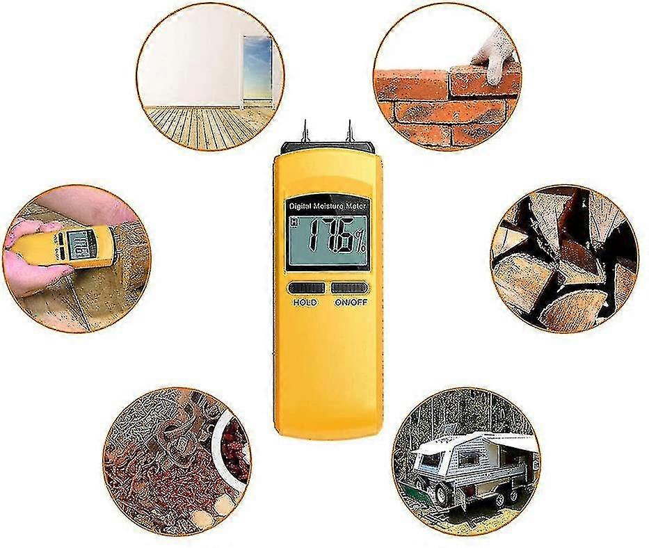 4-pin Digital Hygrometer Humidity Detectorpaper Wood Moisture Meter ...