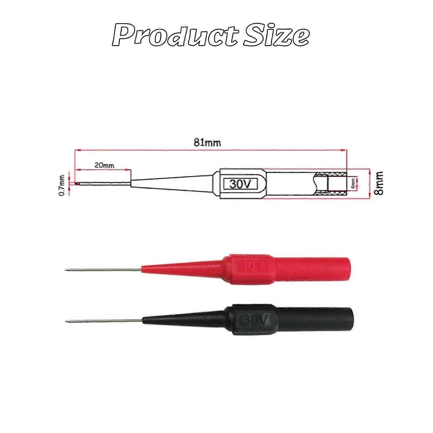 10PCS Multimeter Test Lead Extention Back Probes Sharp Needle Micro Pin ...