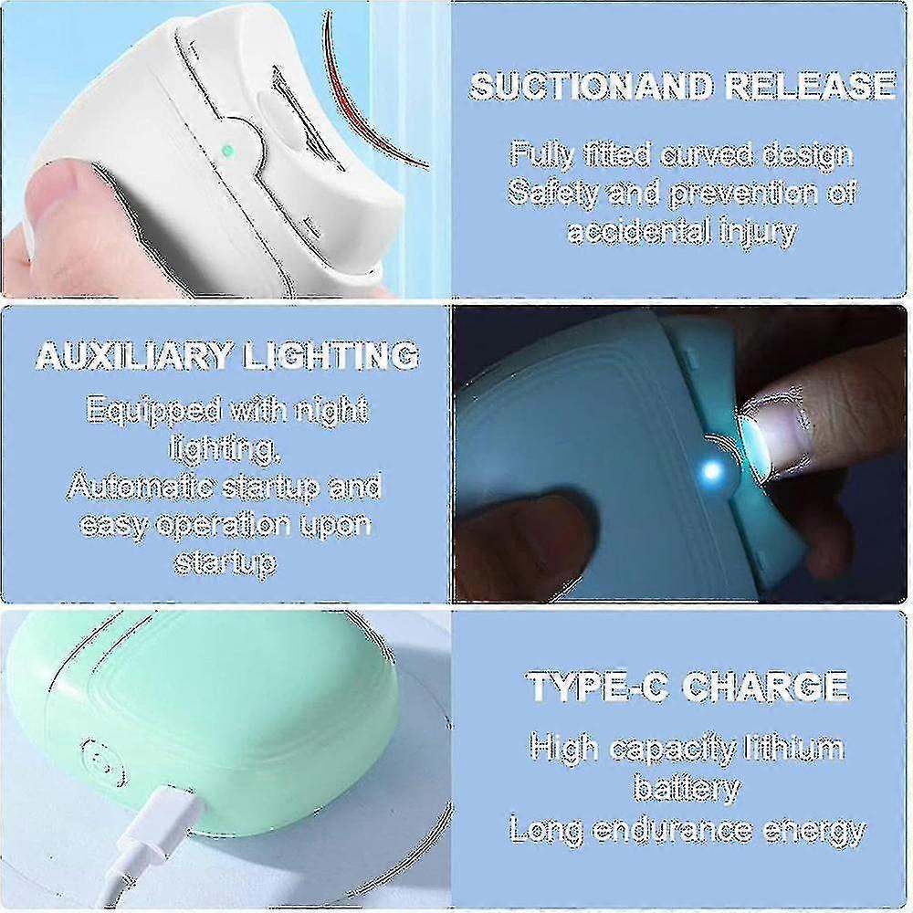 Electric Automatic Nail Clipper With Light, Nail Clipper And Grinder 2 ...