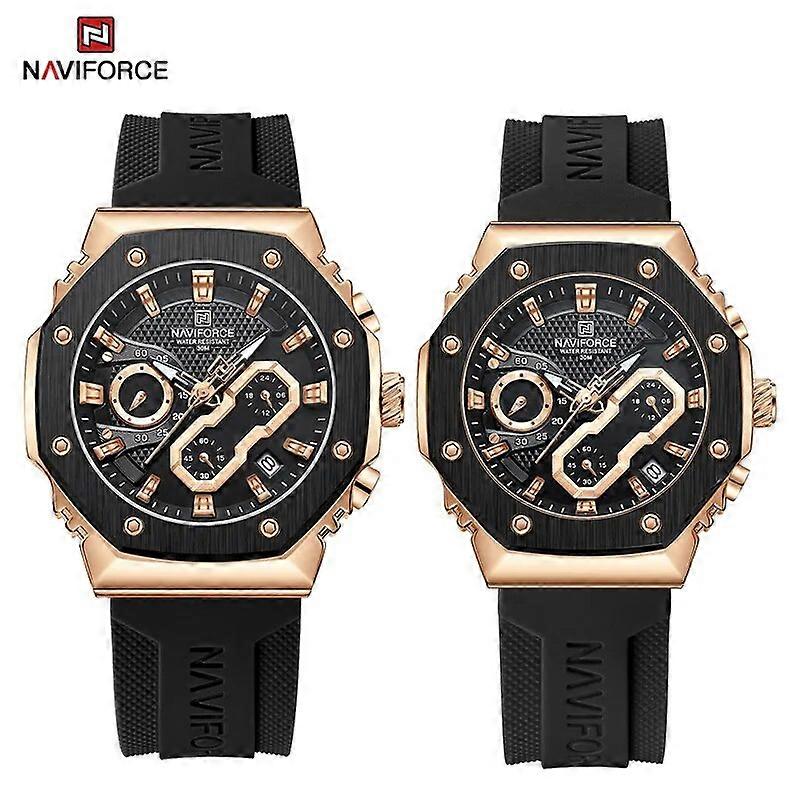NAVIFORCE Couple Wristwatch Casual Waterproof Him and Her Quartz ...