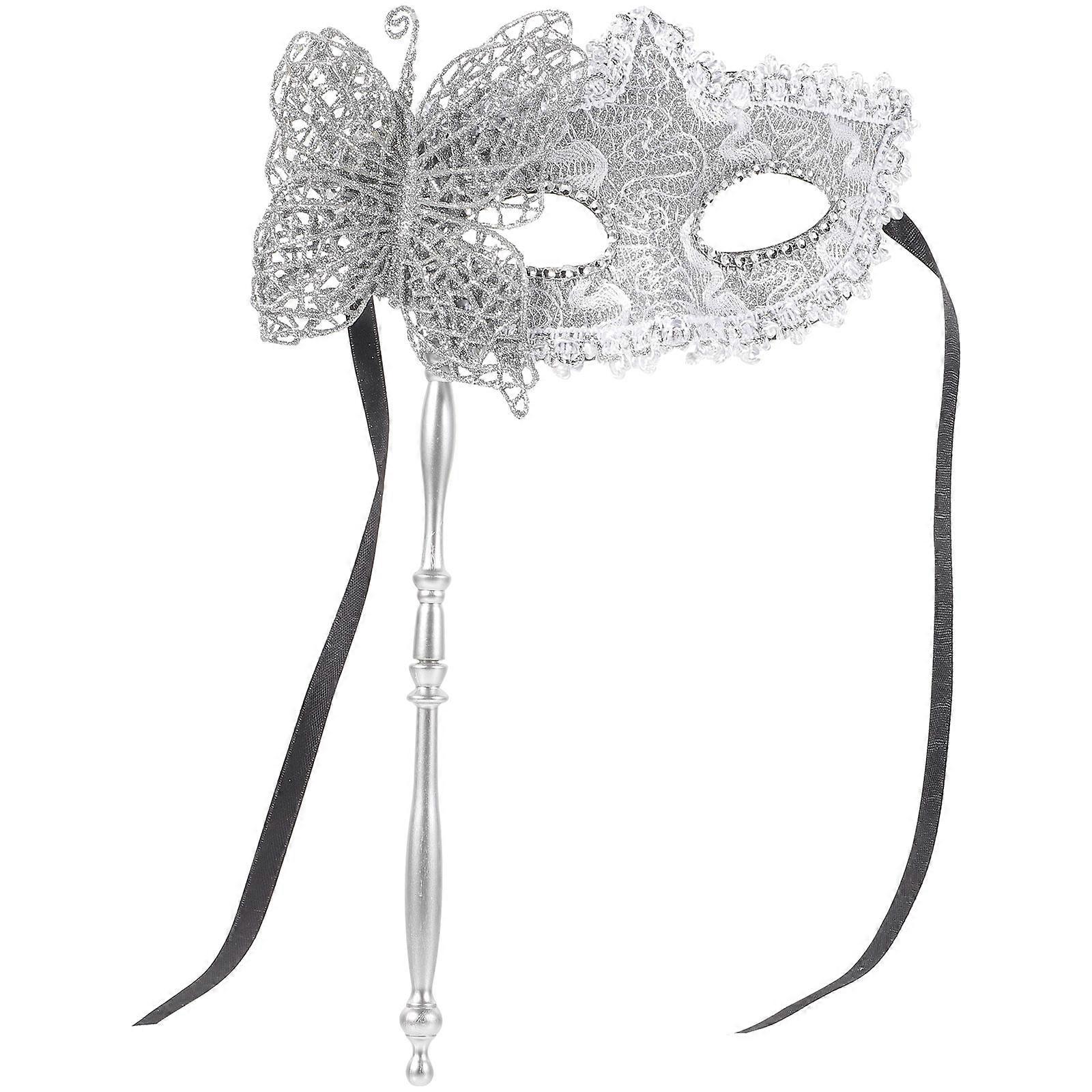 Masquerade Mask With Stick Fancy Dress Mask Dancing Party Mask Prom ...