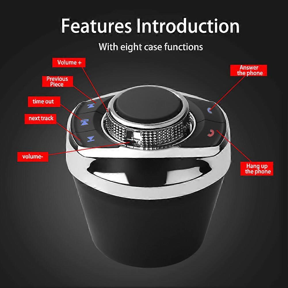 Universal Car Wireless Steering Wheel Control Button With LED Light 8 ...