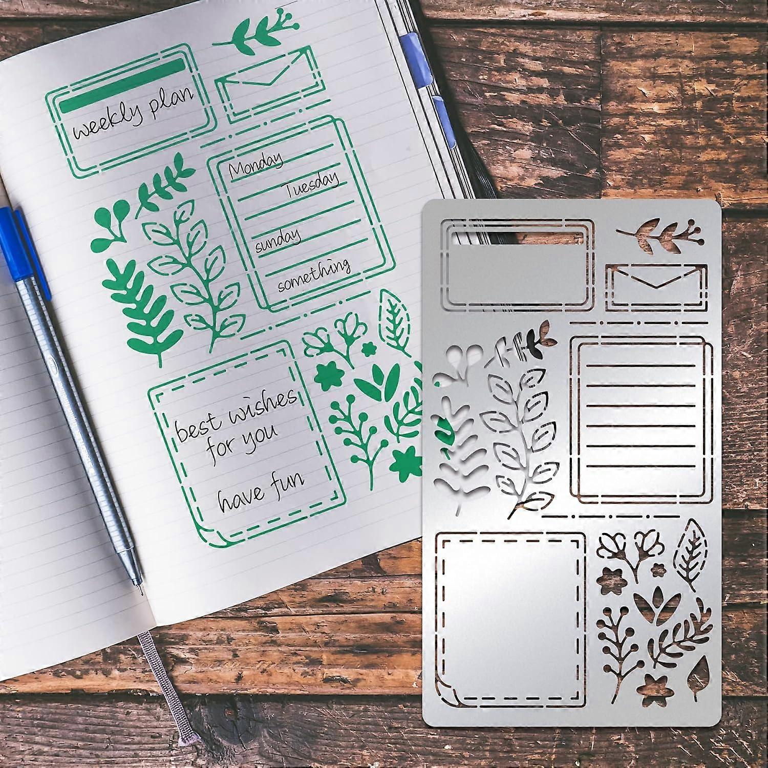 Leaf Stencils 7x4 Inch Plant Flower Label Stencils Painting Template ...