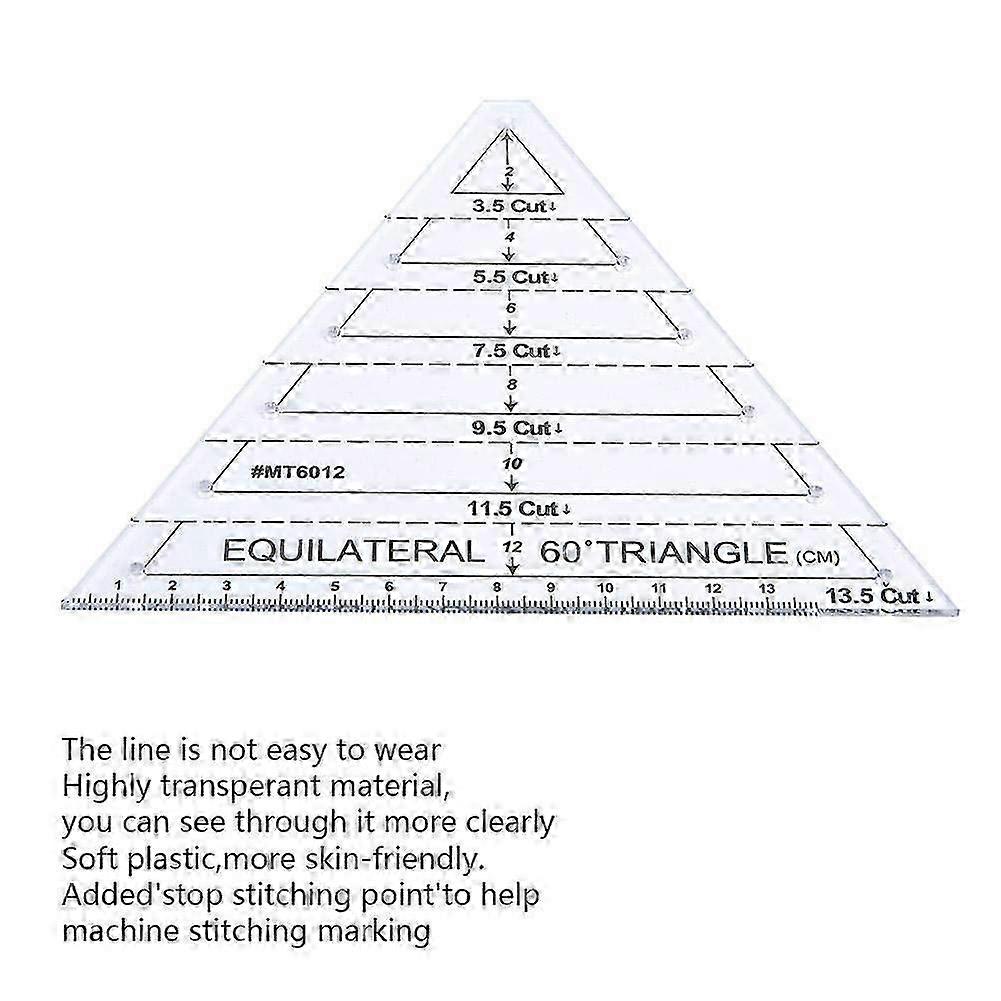 60 Degree Equilateral Triangle Quilting Ruler Transparency Original ...