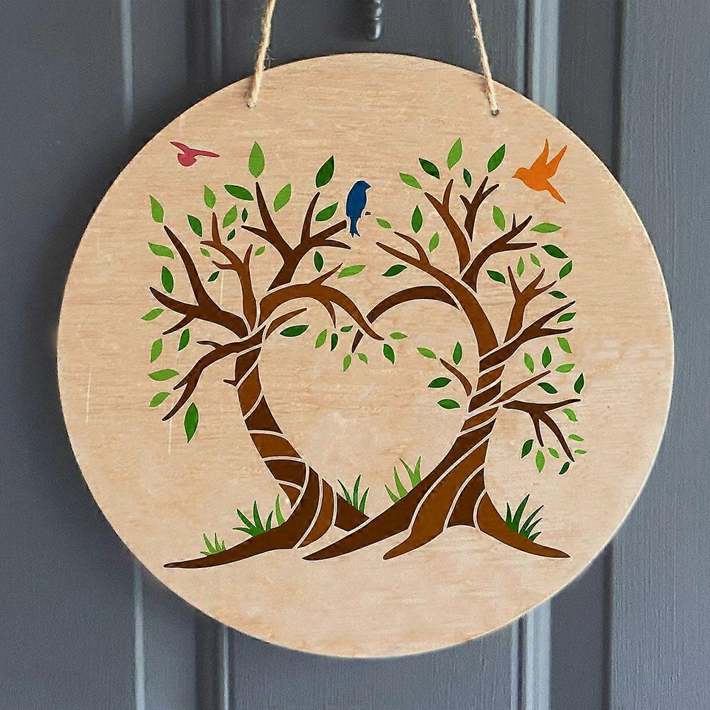 Love Tree Painting Stencil 11.8x11.8inch Reusable Two Trees Drawing ...