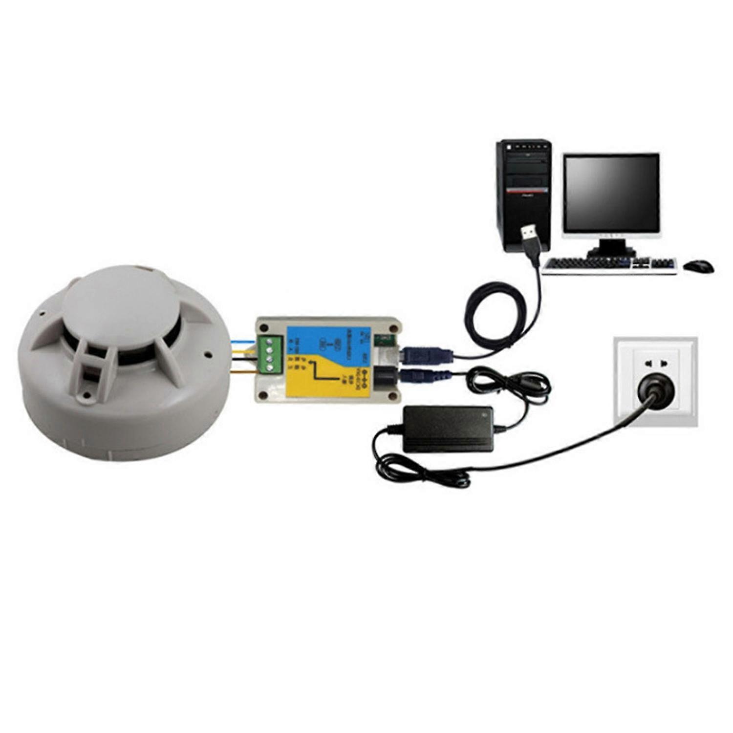 Smoke Detector RS485 Fire Alarm Gas Tester DC 10‑30V with LED Indicator ...