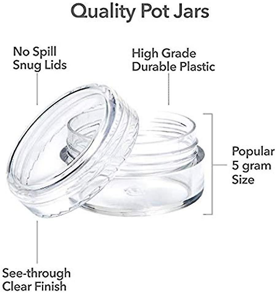 50 Pieces Cosmetic Container 5g/5ml Clear Plastic Empty Cosmetic ...