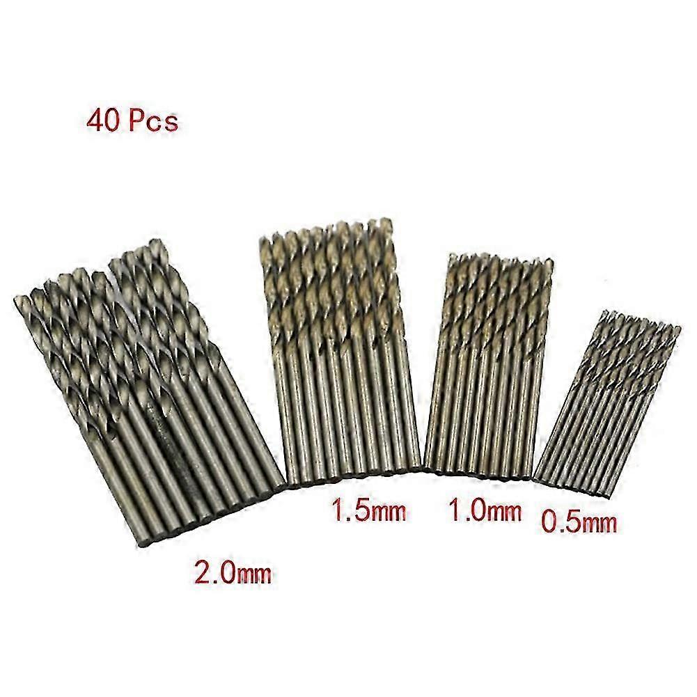 40 Pieces 0.5mm-2.0mm Straight Mini Drill Bit Set Mini Small Drill Bits ...