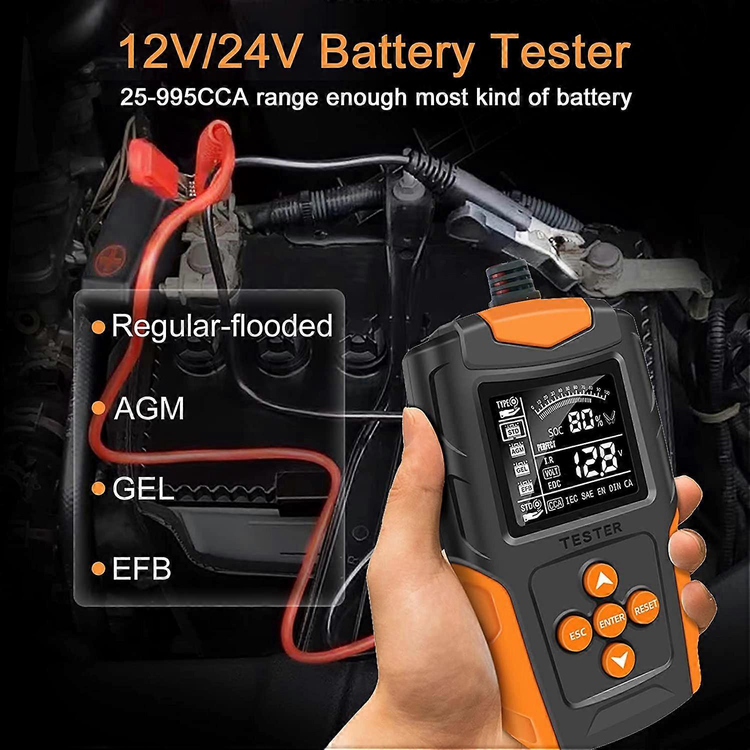 Car Battery Tester 12V 24V Automotive Digital Auto Battery Analyzer ...