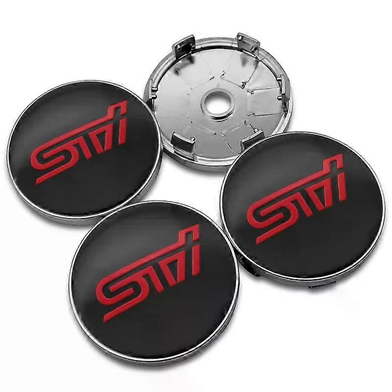 4pcs 60mm Sti Logo Wheel Center Cap Stickers Car Rims Hubcaps Cover ...