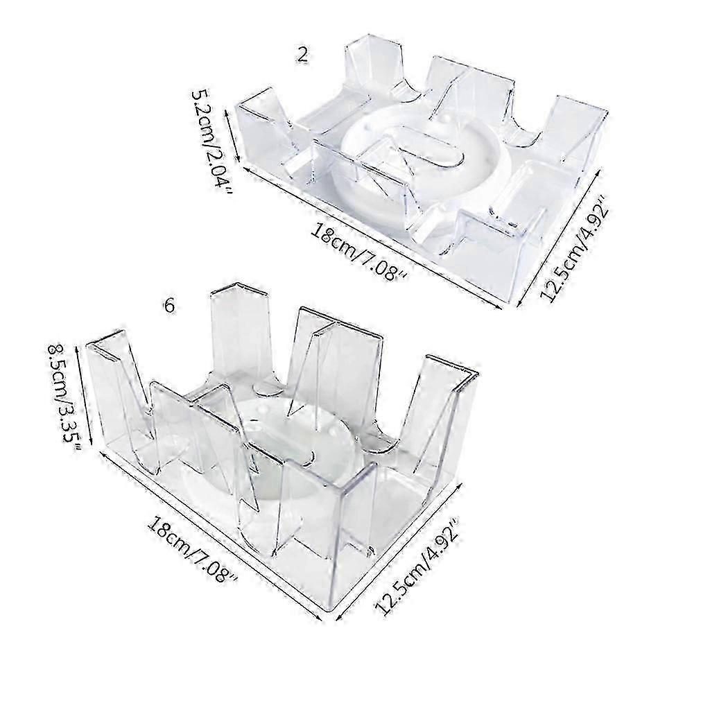 2/6 Deck Game Card Holder Stand Revolving Rotating Canasta Playing Card ...