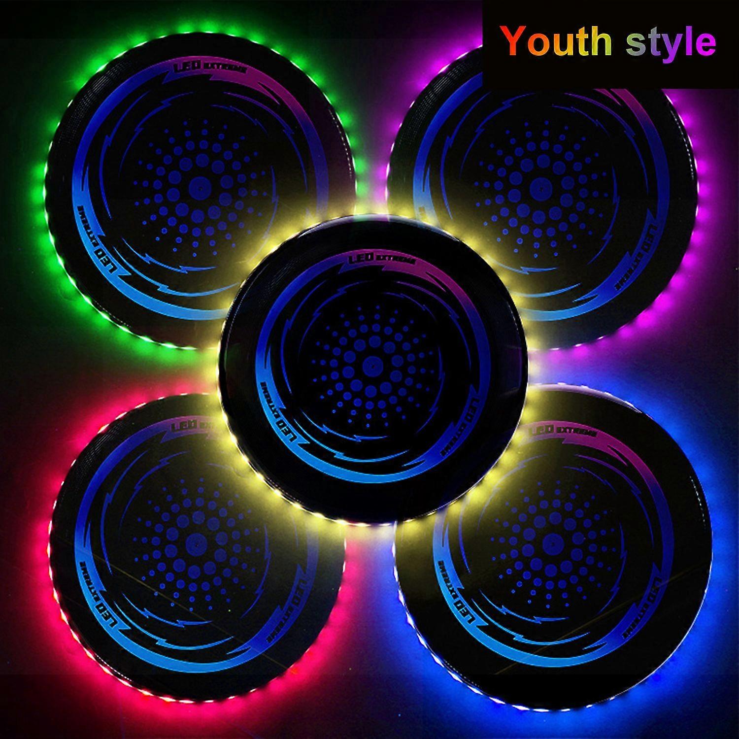 Youth Outdoor Sports Flying Disc LED Light-up Flying Disc Toy Luminous ...
