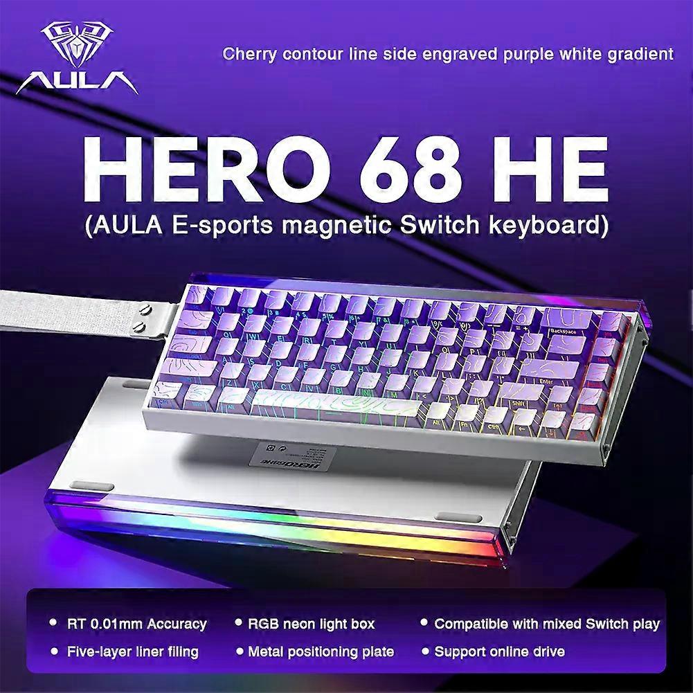 AULA HERO 68HE Magnetic Switch Keyboard Rapid Trigger 8K Return Esports ...