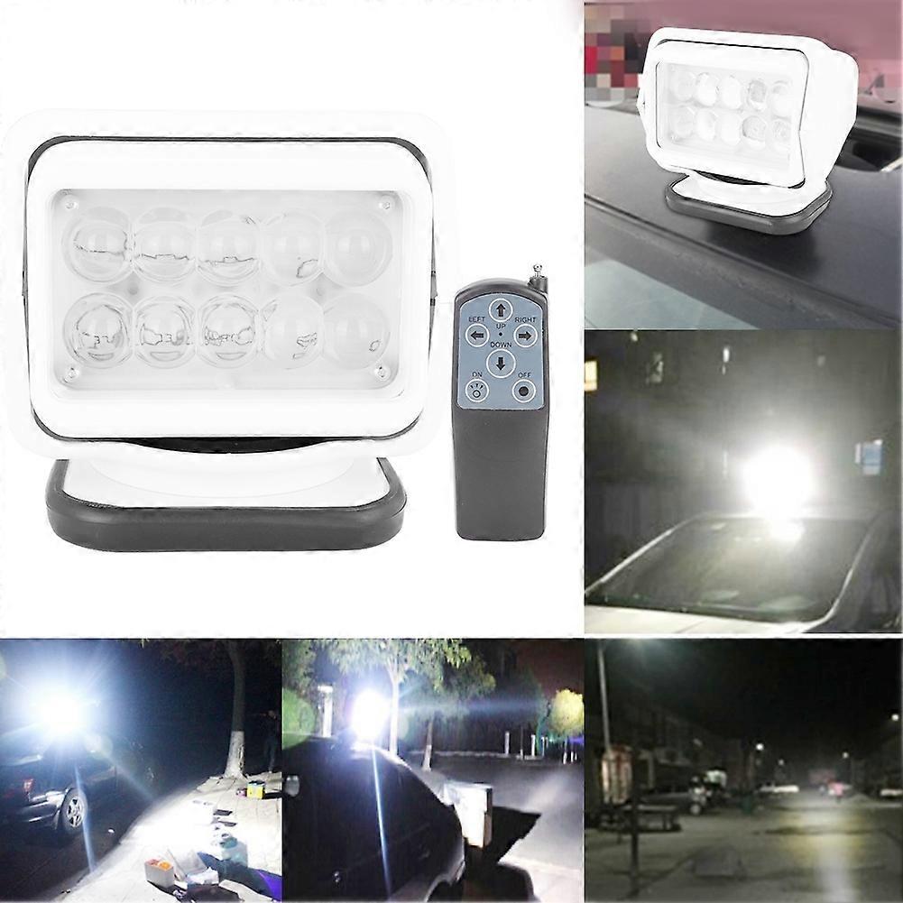 50W LED White Remote Control Boat Car Searchlight Work Spotlight ...