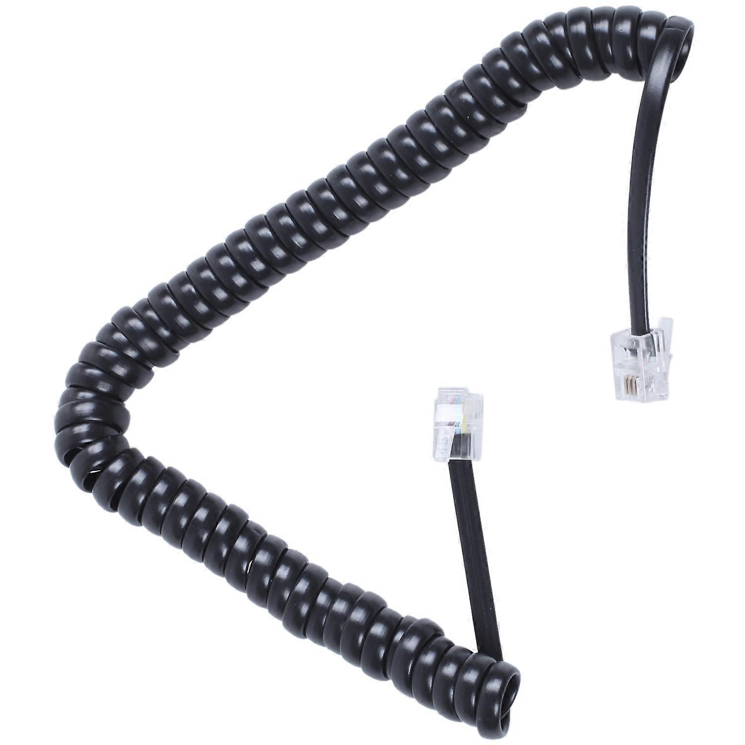 Replacement RJ9 4P4C Plug Coiled Stretchy Telephone Handsets Cable Line ...