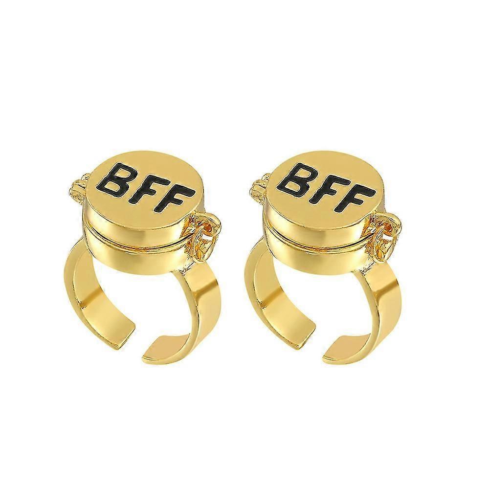 2pcs Spongebob Bff Rings For 2 Best Friends Cute Anime Rings For ...