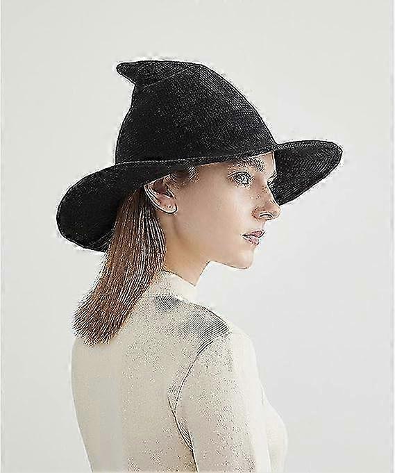 Ladies foldable brim knitted witch hat Halloween costume daily warm ...