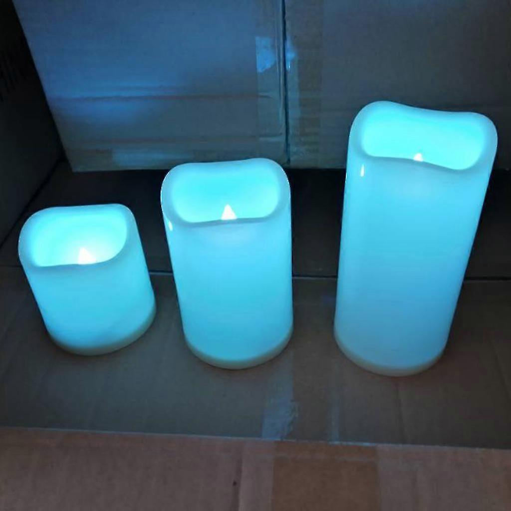 Flickering Flameless Pillar LED Candle with Remote Night Light Led Wax ...
