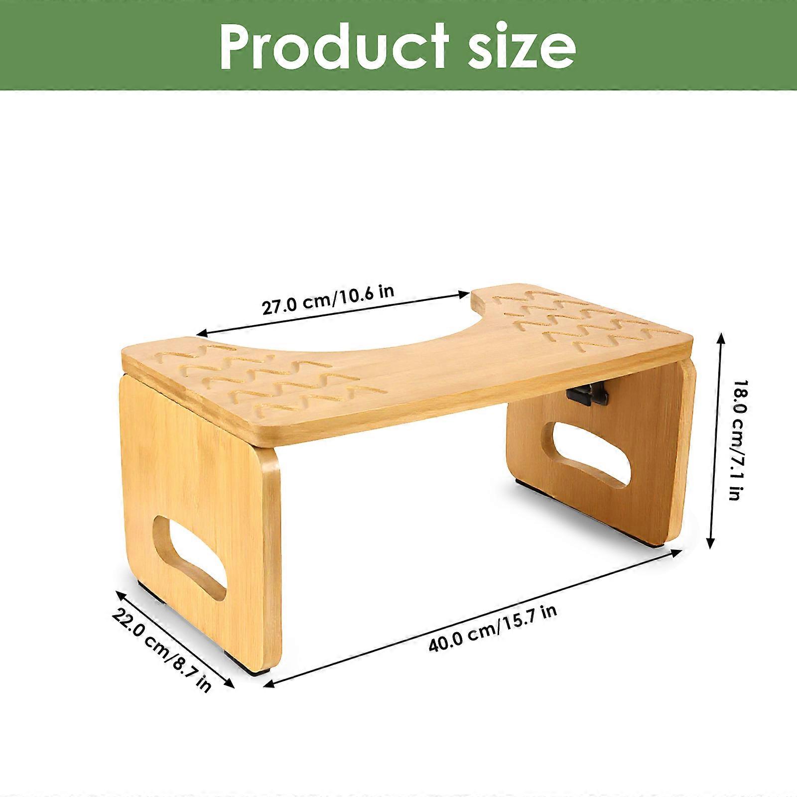 Wooden Foldable Household Toilet Stool Step Stool with Wave Pattern ...
