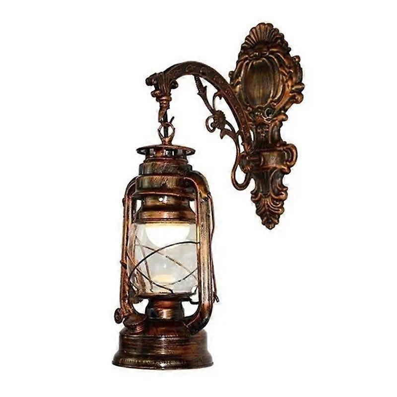 Rustic Wall Sconce Lantern, Farmhouse Wall Light Fixture with Glass Globe, Electric Lantern ...