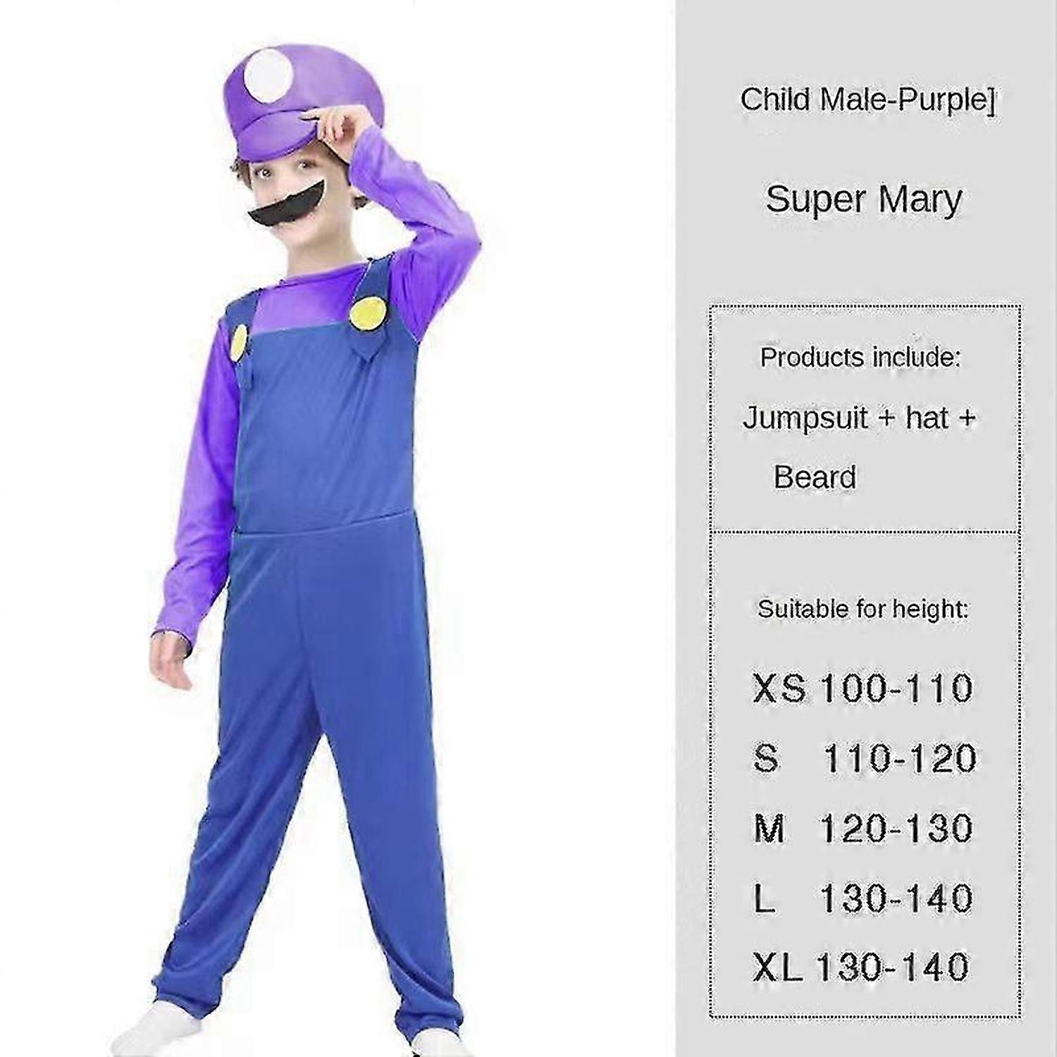 Orion Costumes Mens Walluigi Super Mario Purple Re 80s Video Game Fancy ...