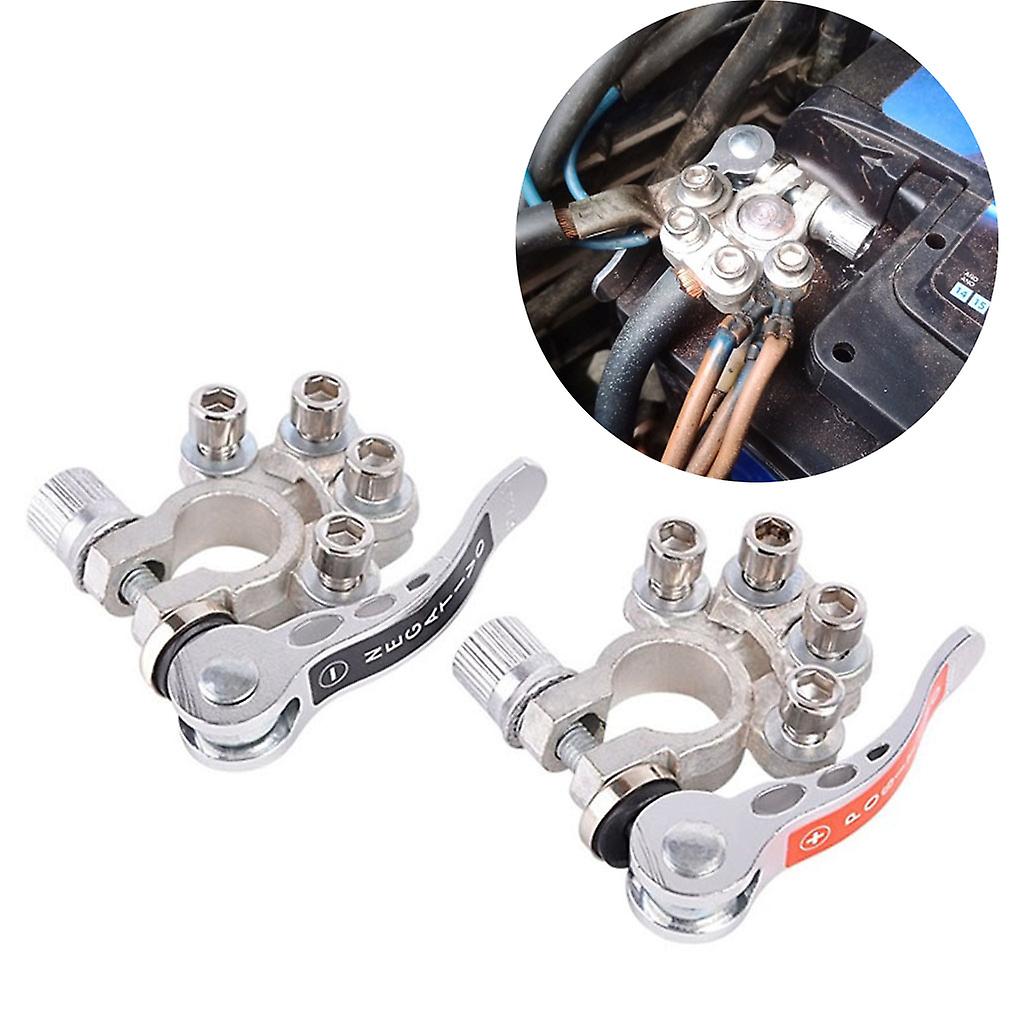 1 Set Copper Auto Car Battery Terminal Connector Clip Disconnect Switch ...