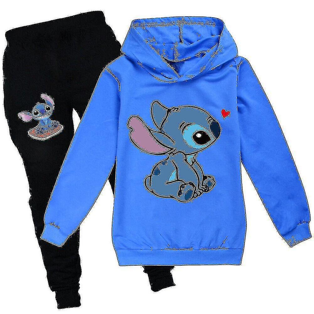 Lilo Stitch Tracksuit 2pcs Hooded Top Hoodie Pants Outfit Set Sportwear ...