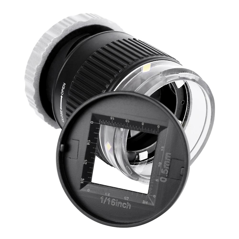 LED Scale Loupe 30X Adjustable Magnification Magnifier Metal Cylinder ...