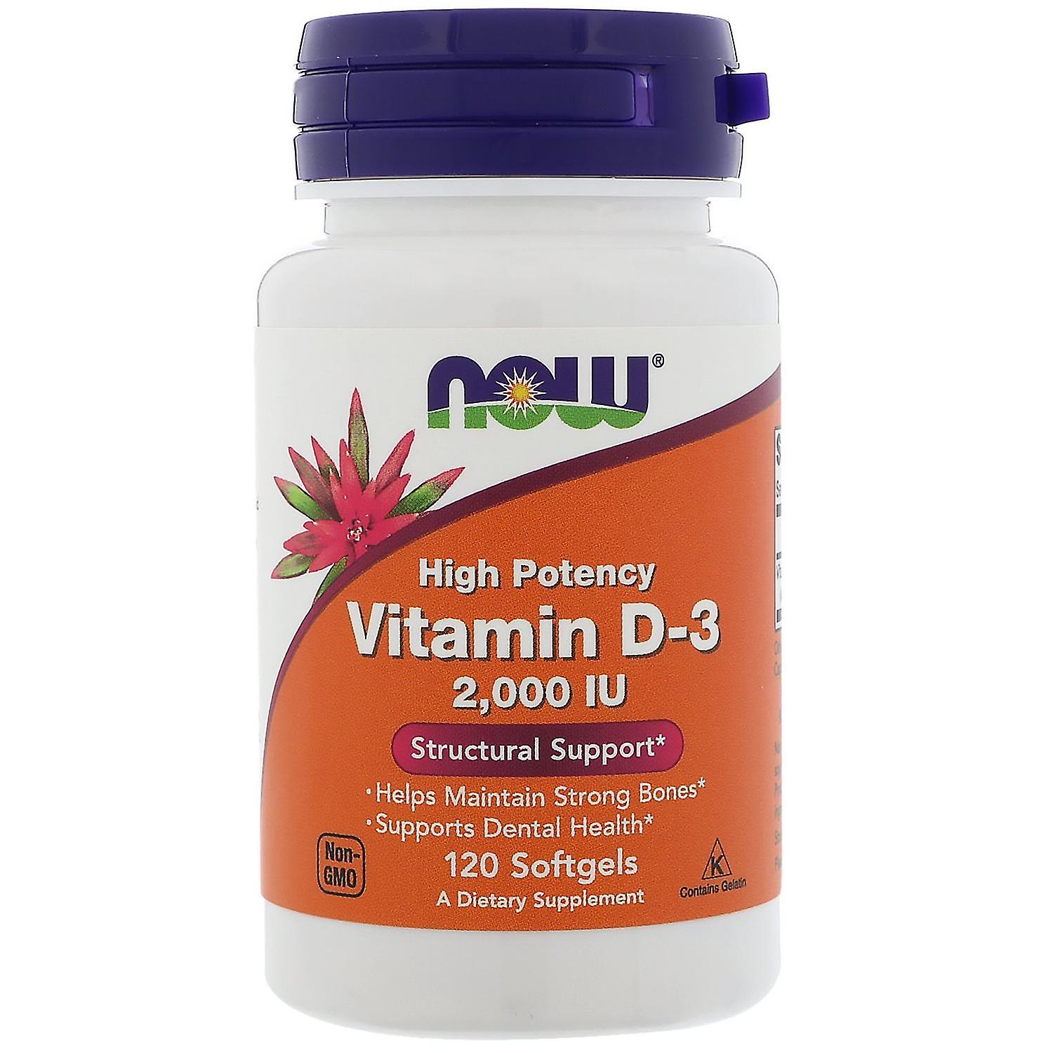 Now Foods, Vitamin D-3 High Potency , 2,000 IU, 120 Softgels | Fruugo UK