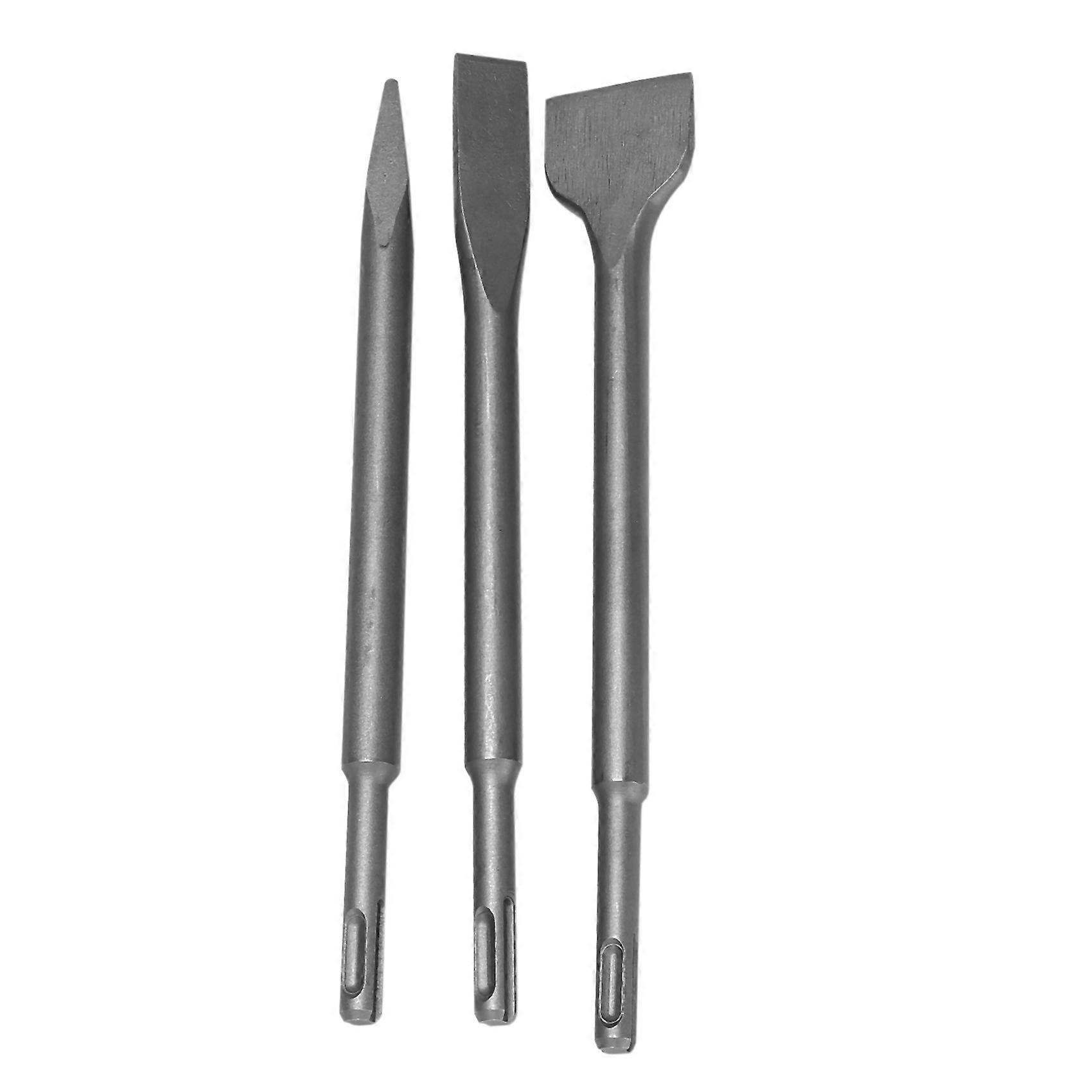 3Pcs Point Groove Gouge Flat Chisels Set Electric Hammer Brick Drill Bit Wall Concrete Drilling ...