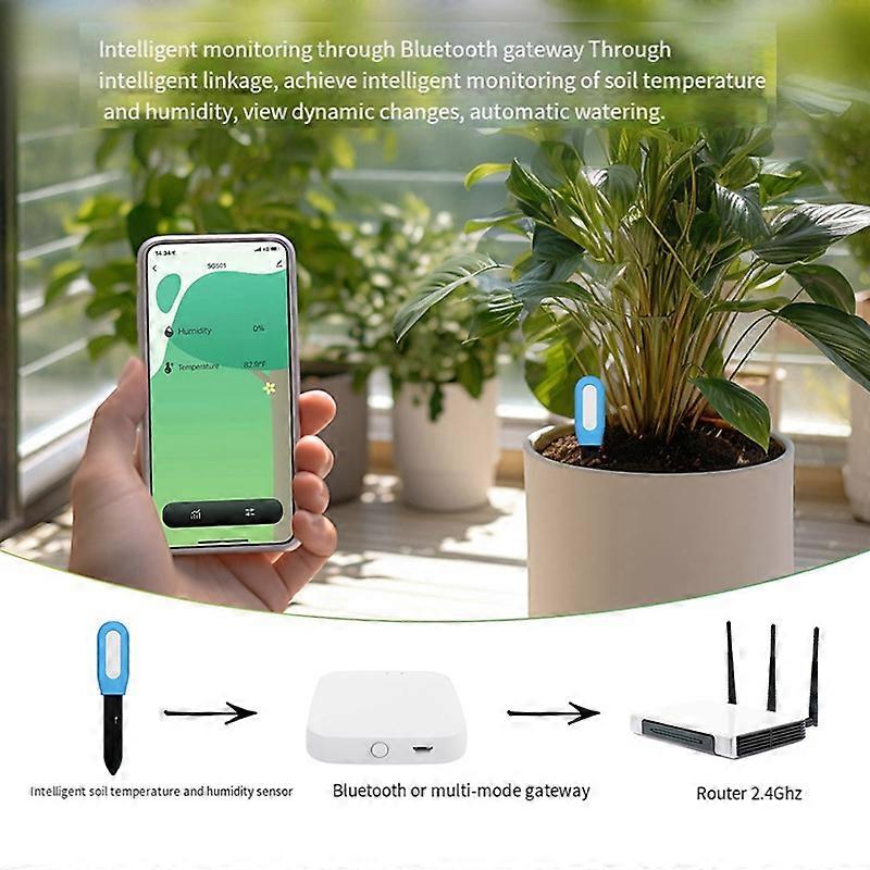 Tuya 2-in-1 Soil Moisture Ambient Temperature Test Meter Plant ...