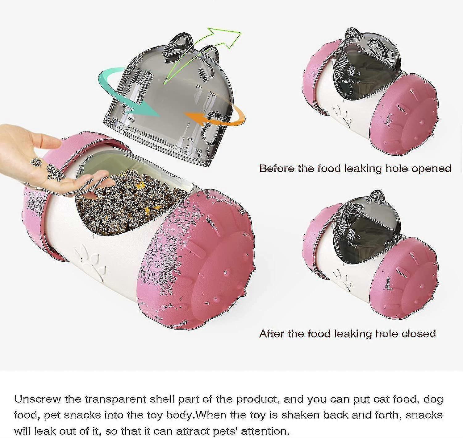 Interactive Cat Toy, Rocking Bear Design Dog Snack Dispenser, 2 In 1 ...